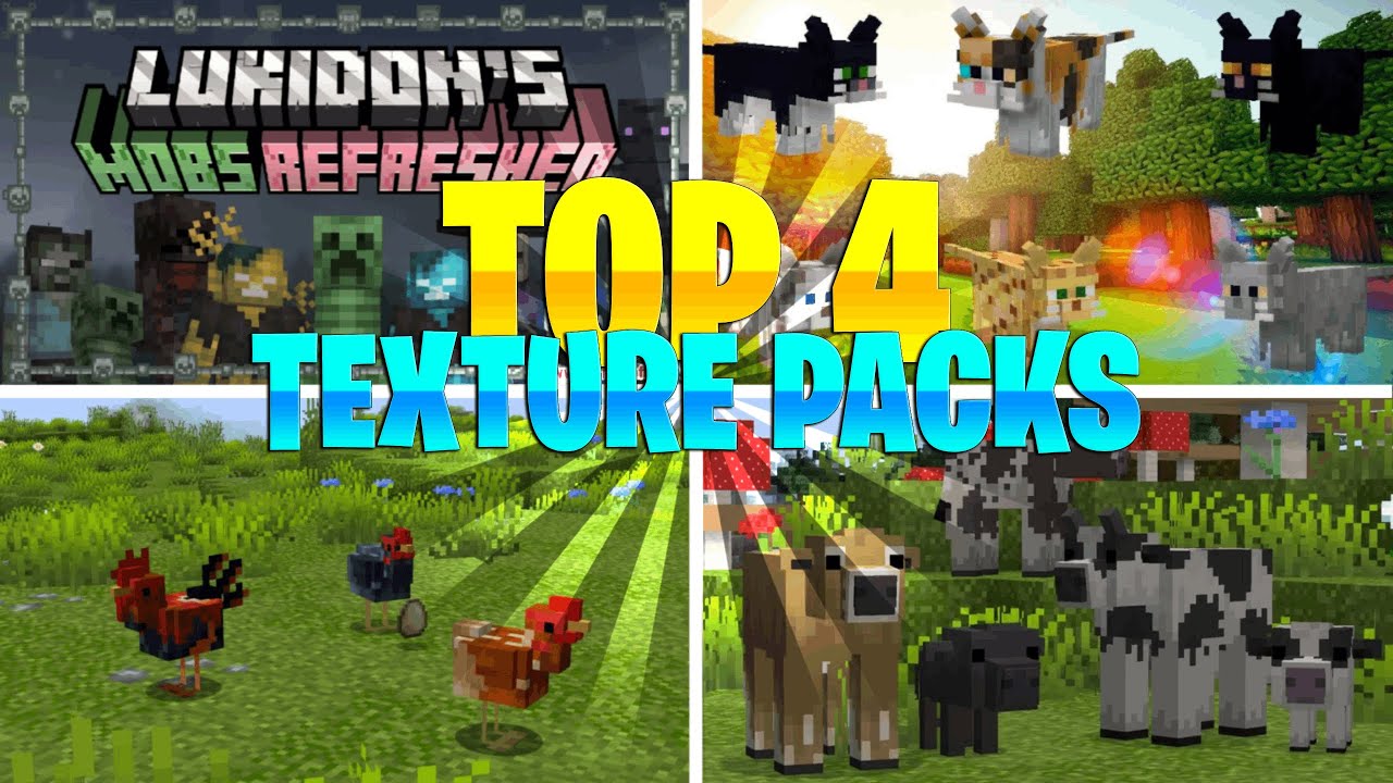 TOP 4 TEXTURES PACKS DE MOBS - YouTube