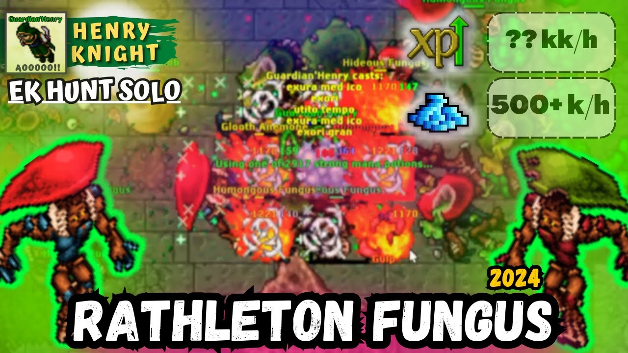 Tibia - Knight Level 999 Hunt Solo ORAMOND FUNGUS (Rathleton Fungi ...