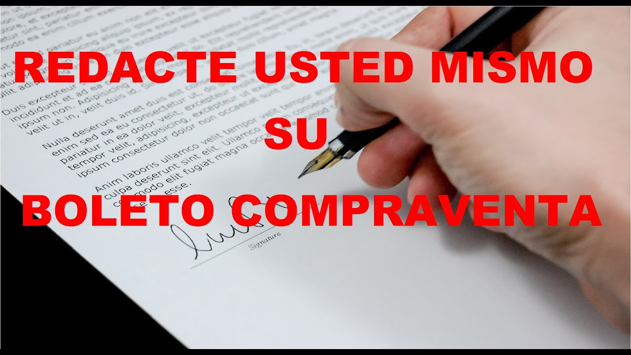 REDACTAR BOLETO DE COMPRA-VENTA - YouTube