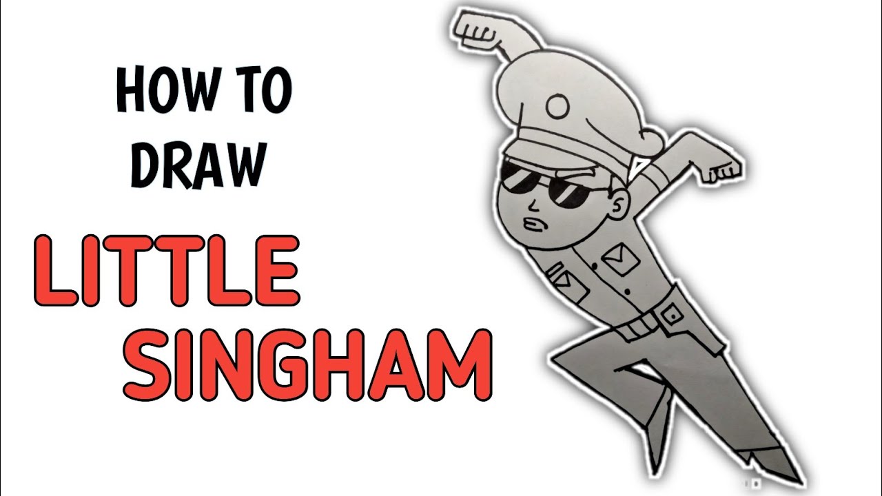 How to Draw little Singham-Step By Step Easy - YouTube