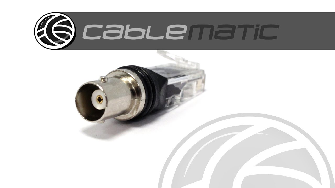 Adaptador RJ45 a BNC (RJ45-M/BNC-H) distribuido por CABLEMATIC ® - YouTube