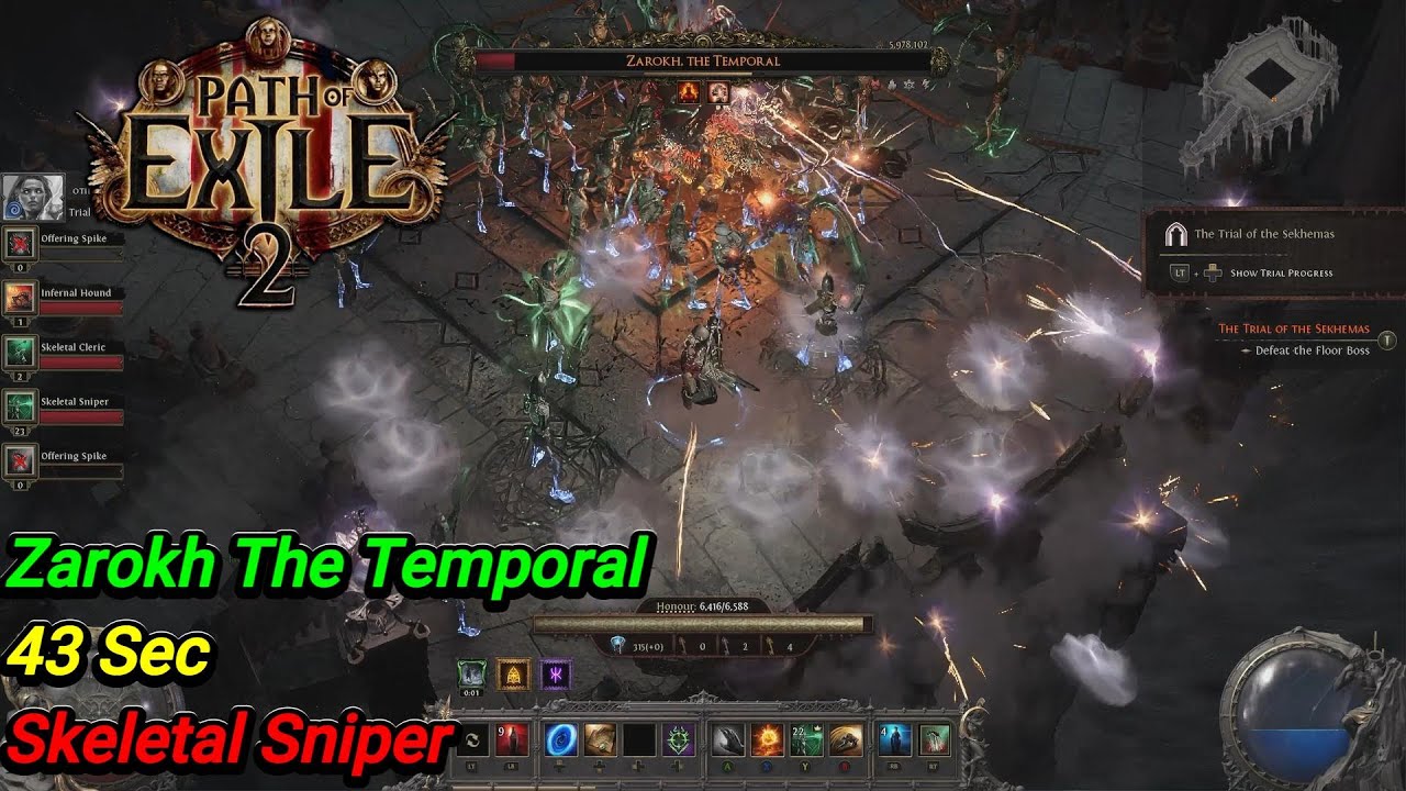 Path of exile 2 Zarokh The Temporal - 43 Sec - Boss Fight - Minion ...