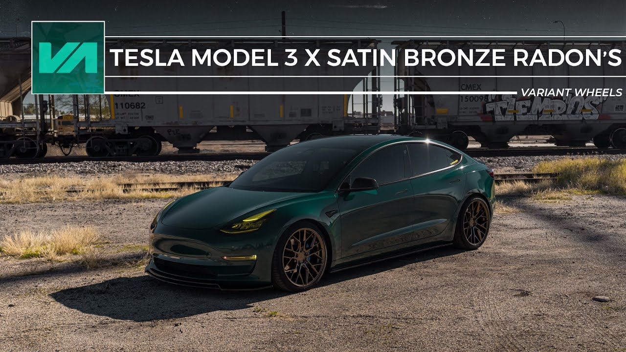 Tesla Model 3 on Satin Bronze Radon's // Variant Wheels - YouTube