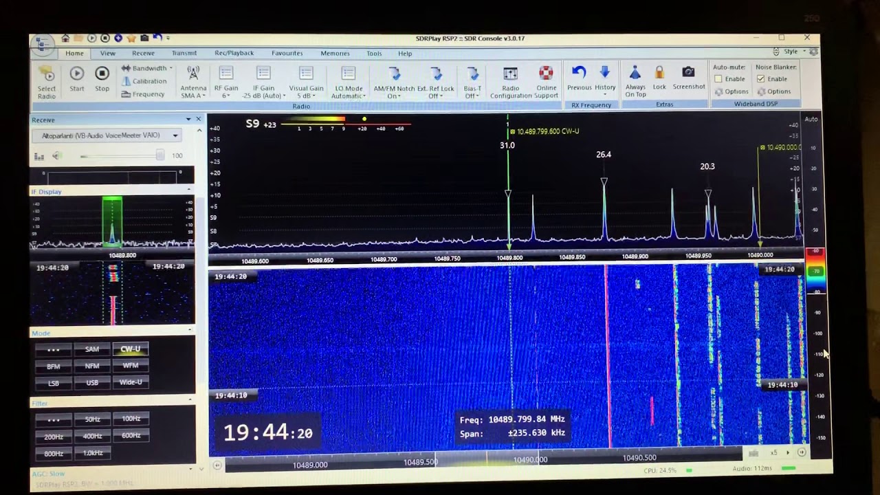 Oscar 100 , ricezione satellite ripetitore radioamatoriale. - YouTube