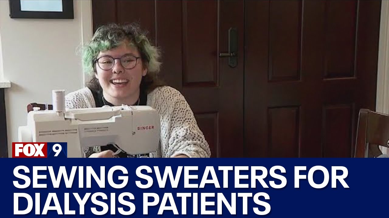 Sewing sweaters for dialysis patients - YouTube