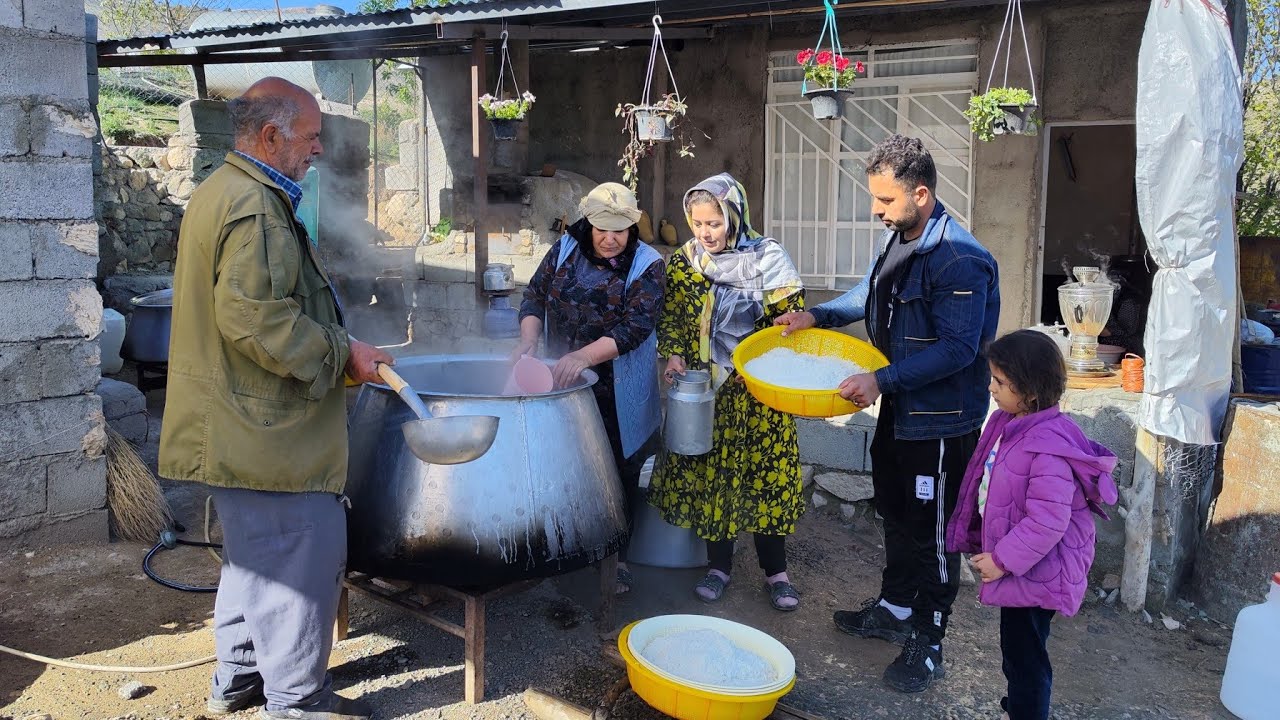 Daily routine village life in iran | Cooking Rice Nazri in the Village ...
