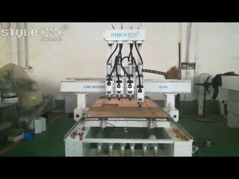 S1-IV Cabinet Door CNC Router with 4 Spindles - YouTube