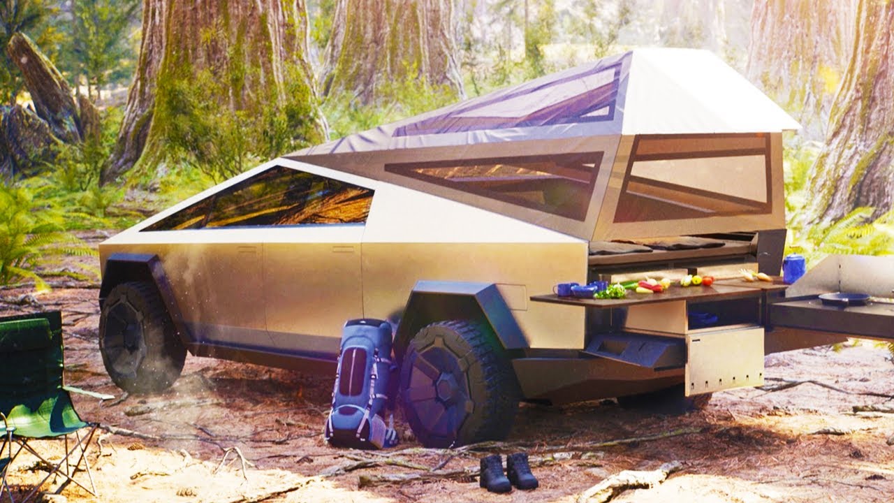 Tesla Cyber Truck Becomes Luxury Camper With Cool Accessory - YouTube