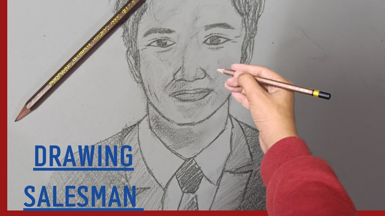 How to draw salesman from squid game 🟦🟥 - YouTube