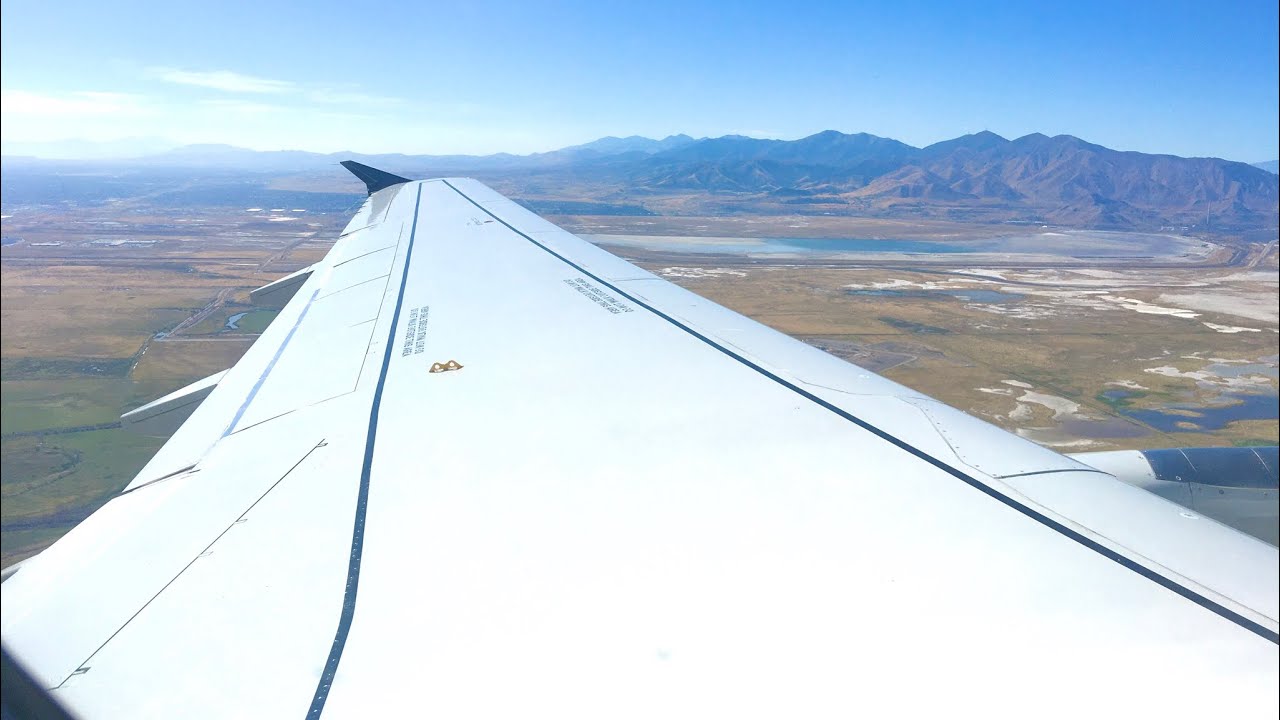 Delta Airbus A320 Exit Row Takeoff SMF from SLC 9-24-19 - YouTube