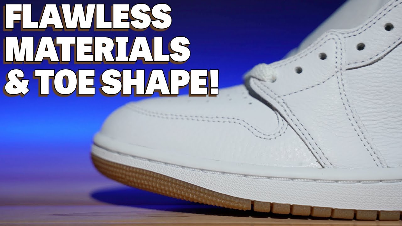 Flawless Materials and Toe Shape: Air Jordan 1 White and Gold - YouTube