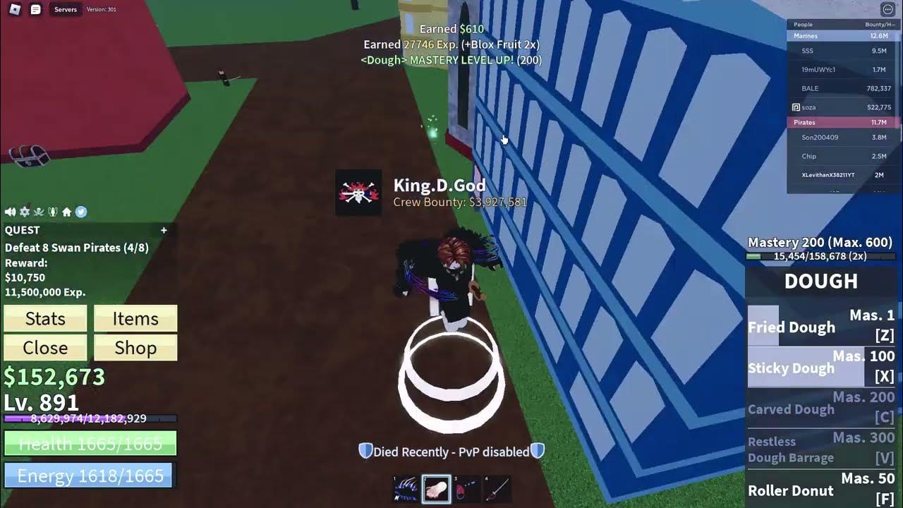 Blox Fruits Getting Carved Dough Youtube