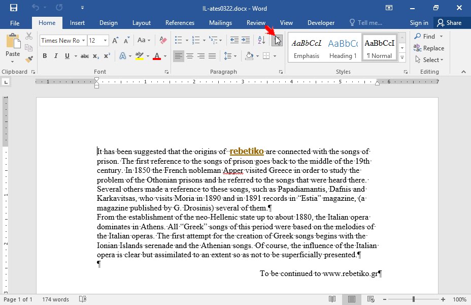 Insert a section break at the beginning of the second paragraph, so ...