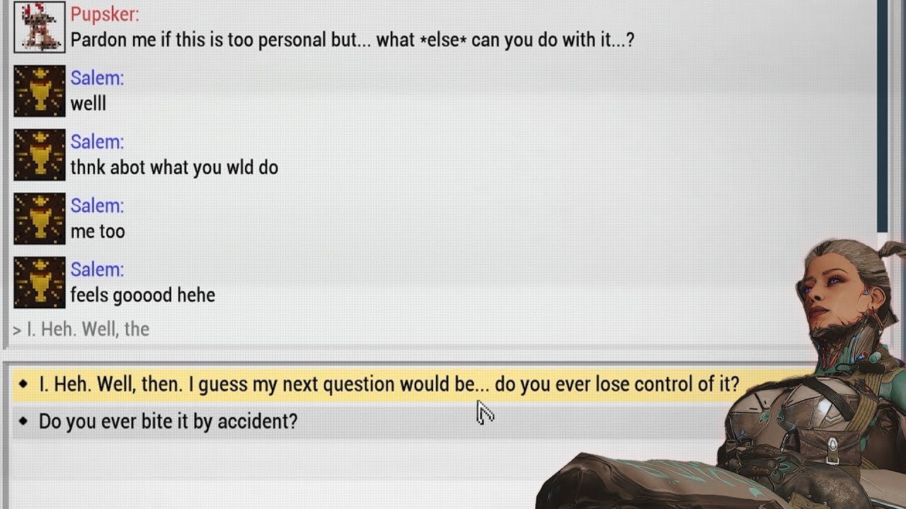 Eleanor Needs To Calm It Down With The Tongue | Warframe 1999 Romance ...