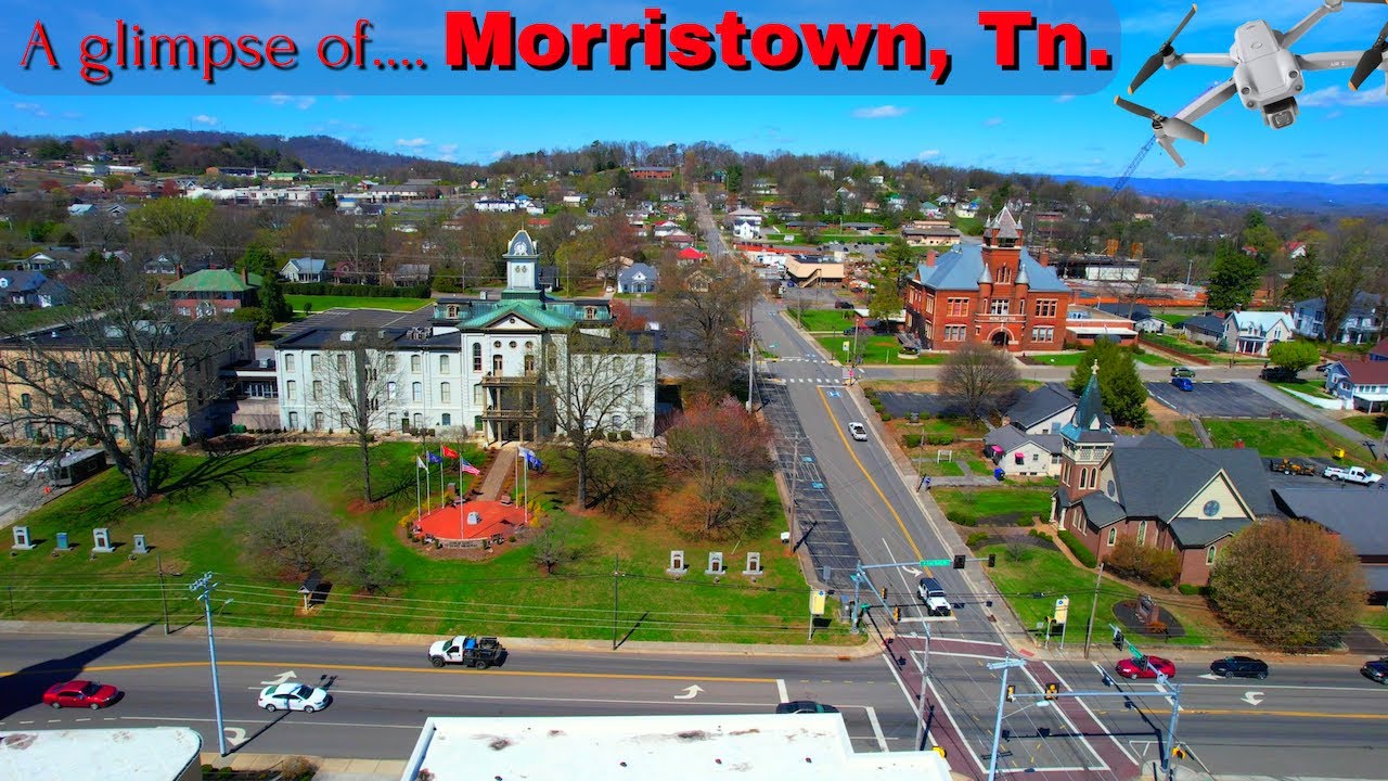 Quick flight around Main Street in Morristown, Tn. - YouTube