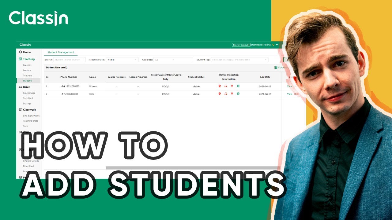 How to add students under the institution account - YouTube