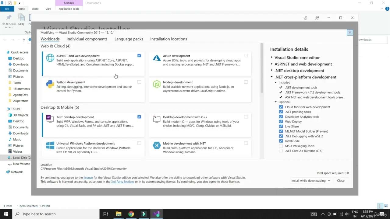 2. Install Visual Studio | ANGULAR 12 .NET WEB API - YouTube