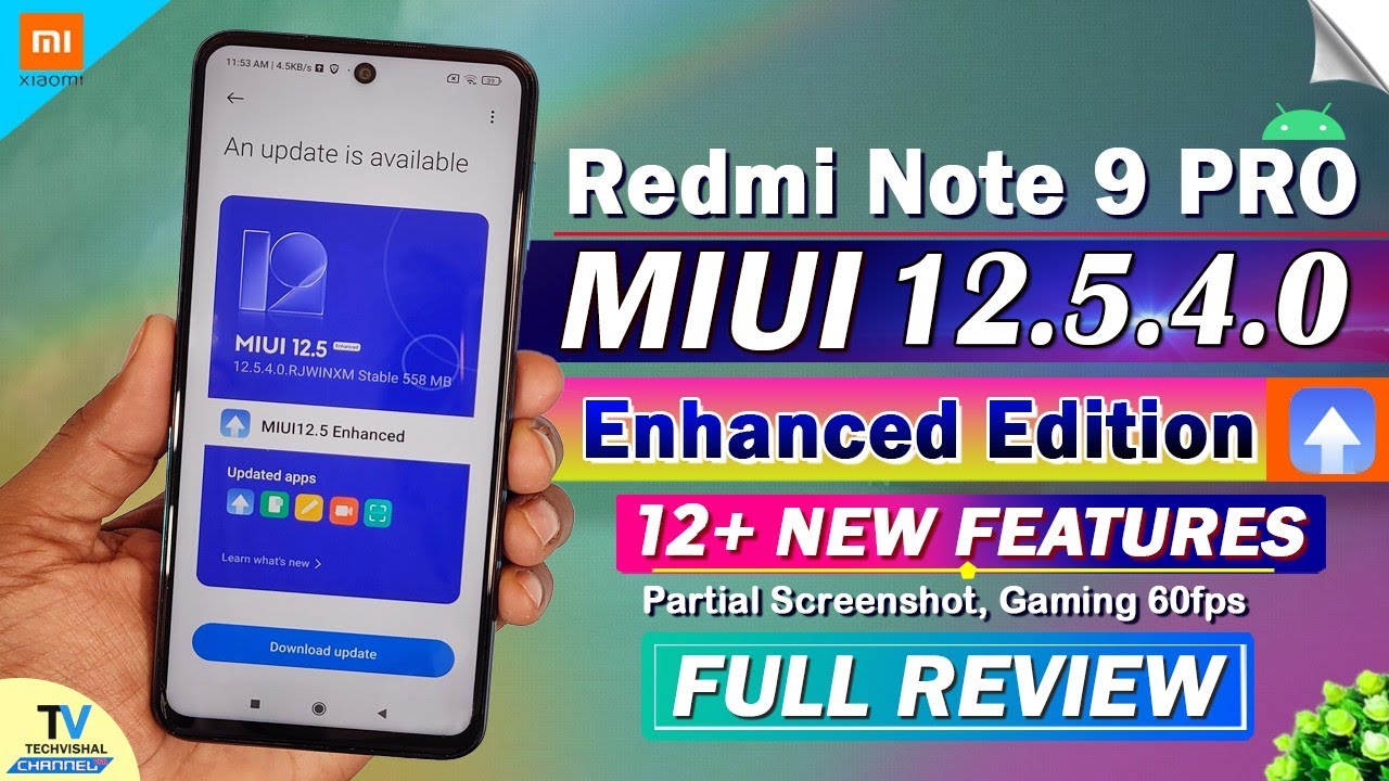 Redmi Note 9 Pro New MIUI 12.5.4.0 Enhanced Edition Update Review ...