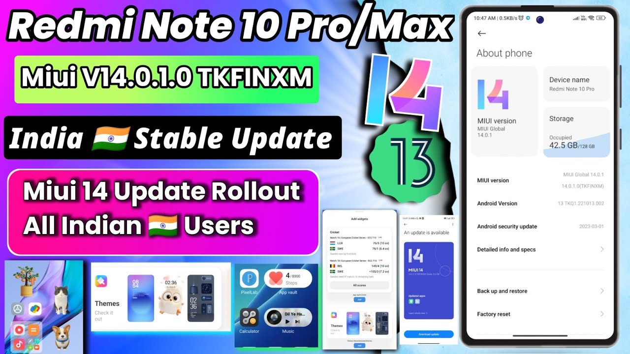 Redmi Note 10 Pro/Max Miui 14.0.1.0 Android 13 India New Update Full ...