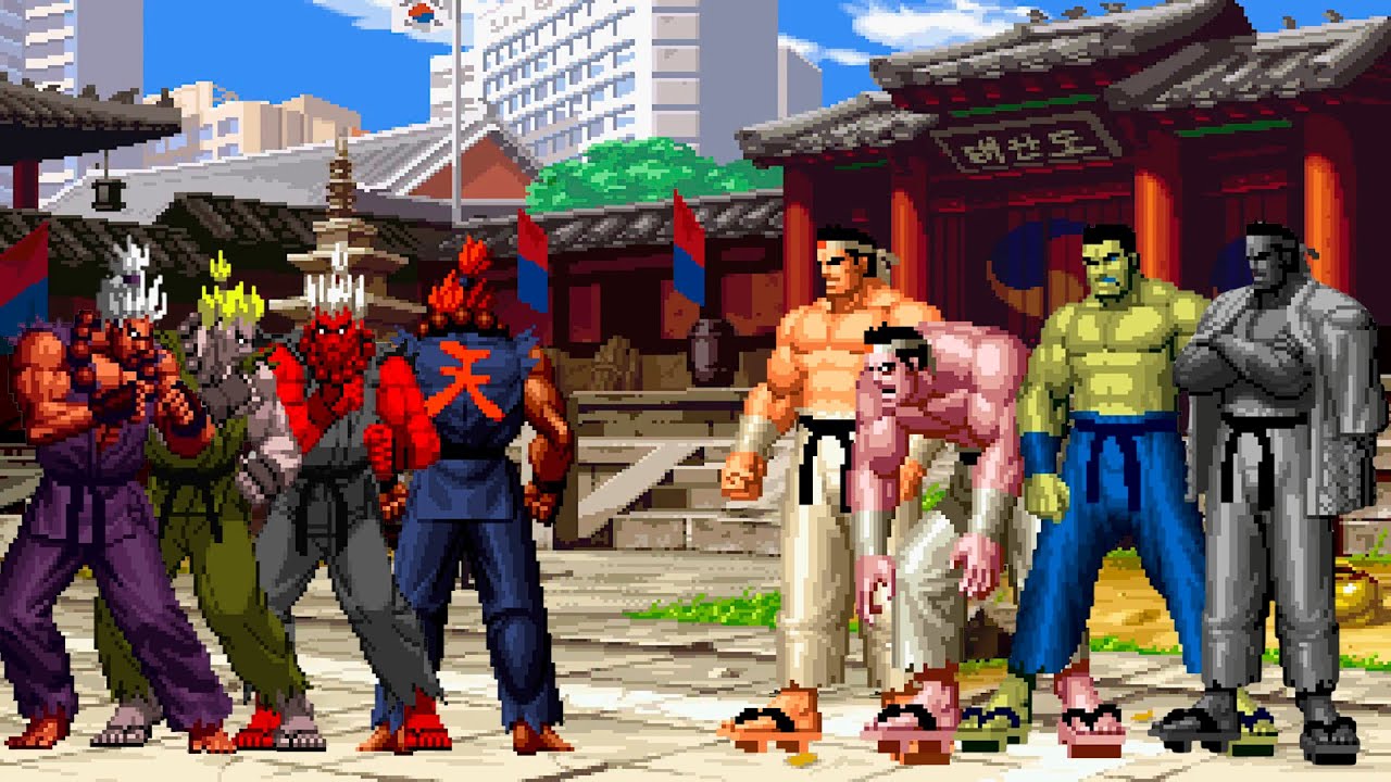 [KOF Mugen] Akuma Team vs Goro Daimon Team - YouTube