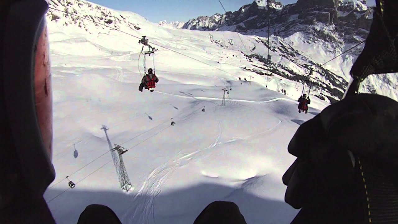 First Flyer (First Flieger) Zip line at the top of First / Grindelwald ...
