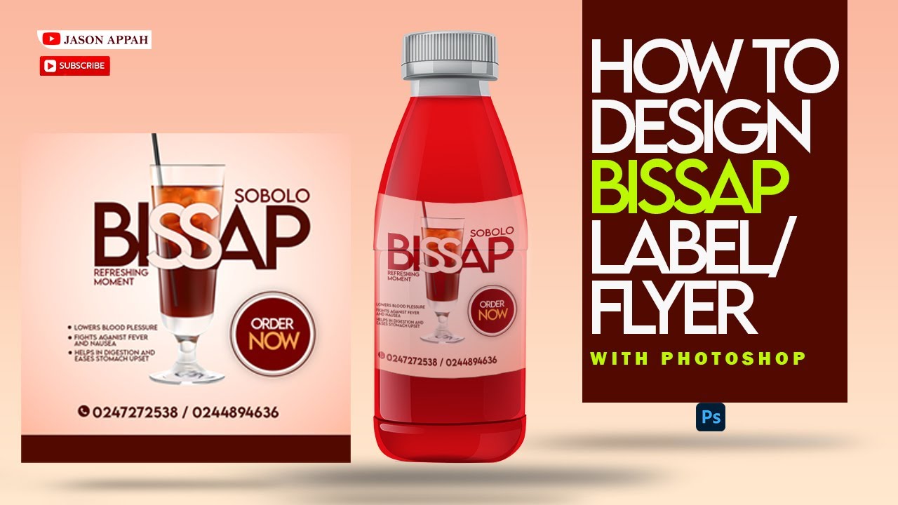 "Creating a Bissap Flyer/Label Design in Photoshop: Easy-to-Follow ...
