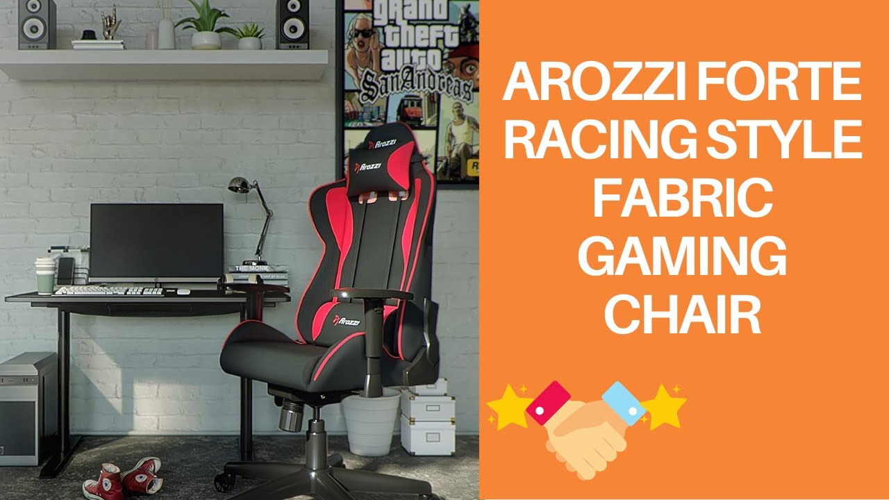 Arozzi Forte Racing Style Fabric Gaming Chair with High Backrest ...