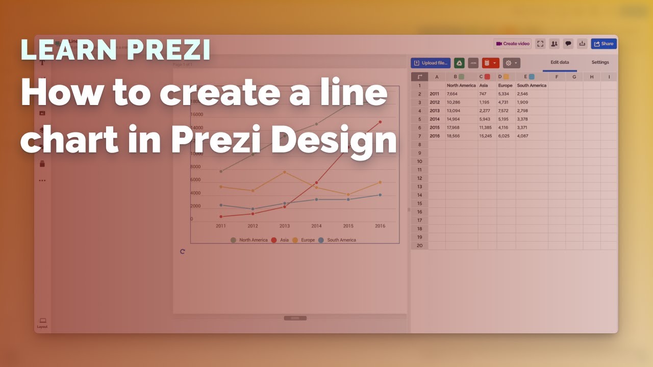 How to create a line chart in Infographics (Prezi Design) - YouTube