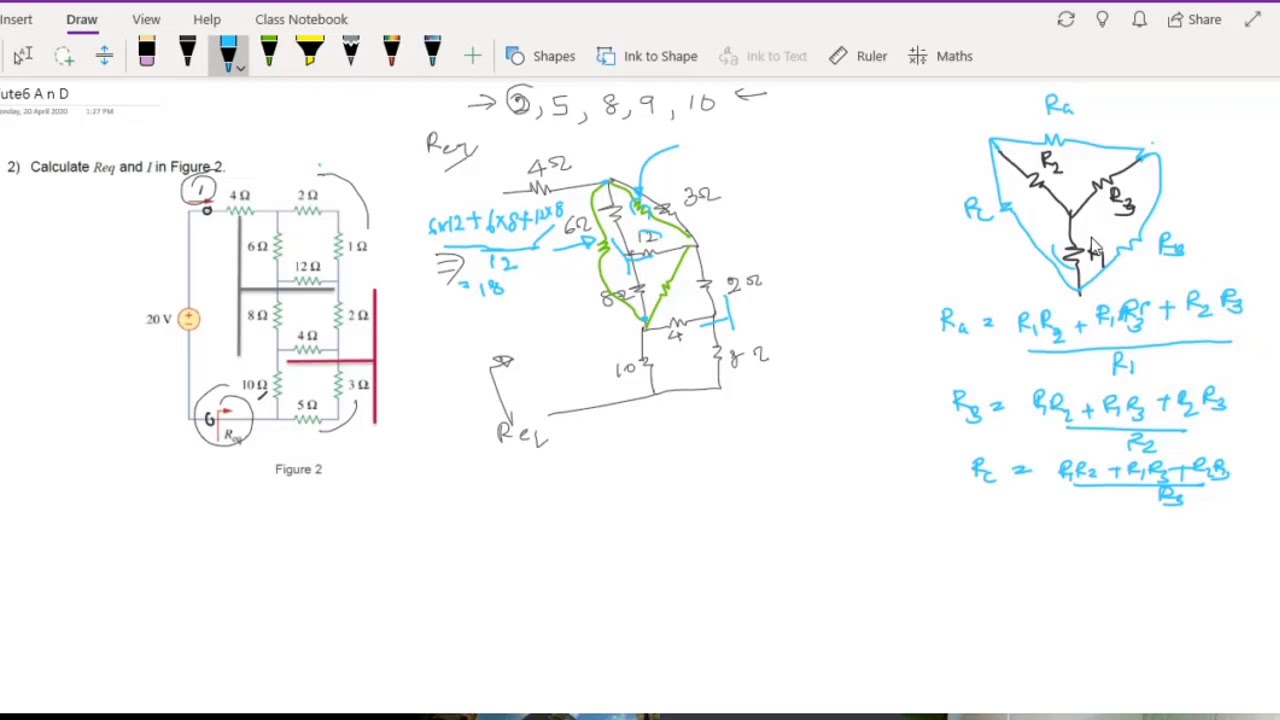 Star to Delta Conversion with an Example - YouTube