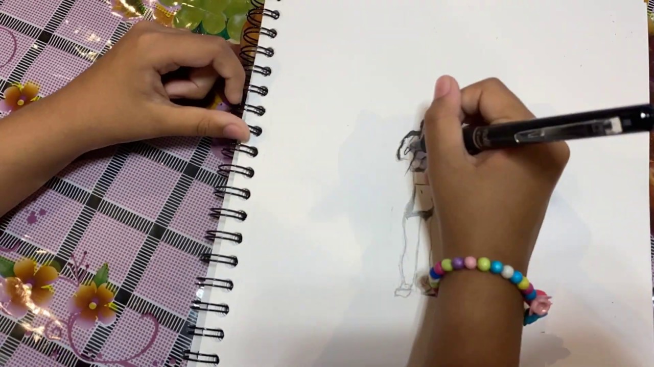Lady timelapse | Drawing by a 7 year old | Learn With Us - YouTube