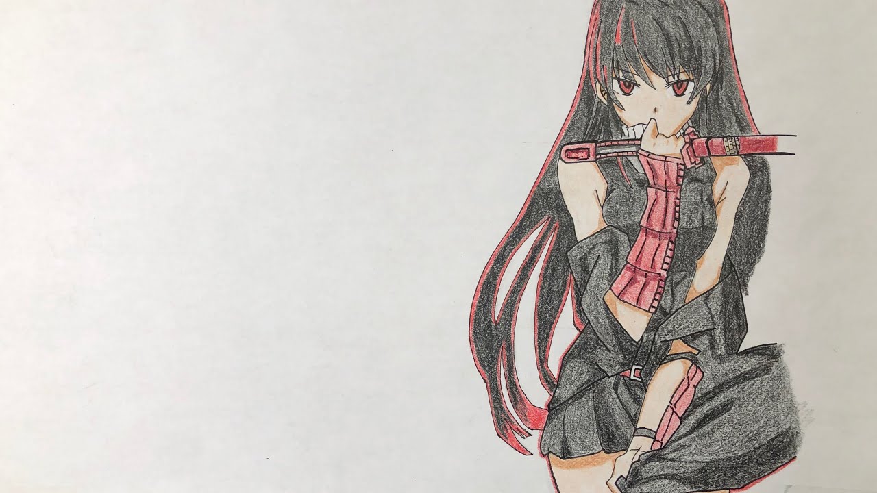 How to Draw Akame from Akame Ga Kill - YouTube