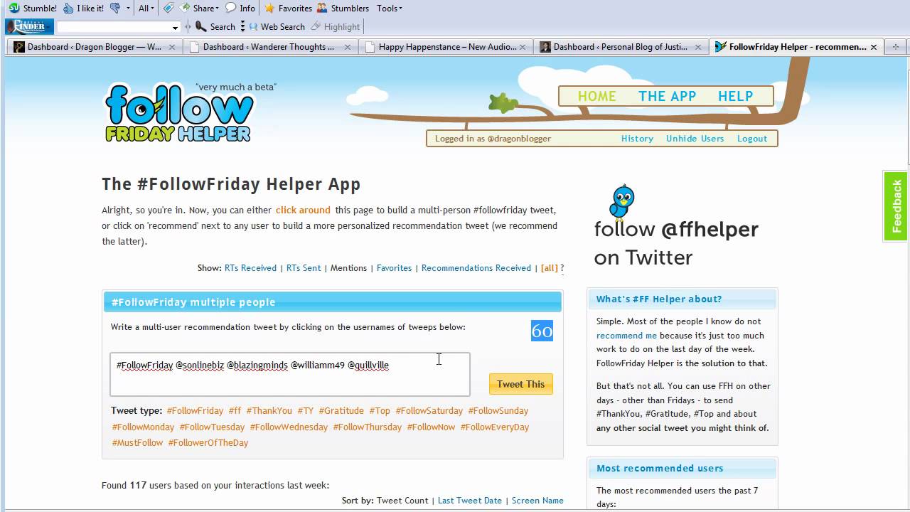 Video Tutorial How to Use Follow Friday Helper for #FollowFriday ...
