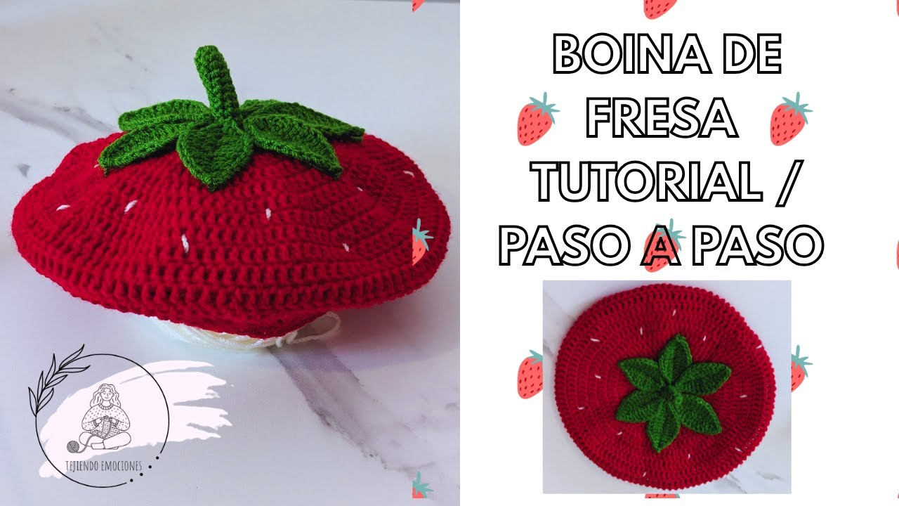BOINA DE FRESA/TUTORIAL PASO A PASO /MEDIDAS PARA DIFERENTES TALLAS ...