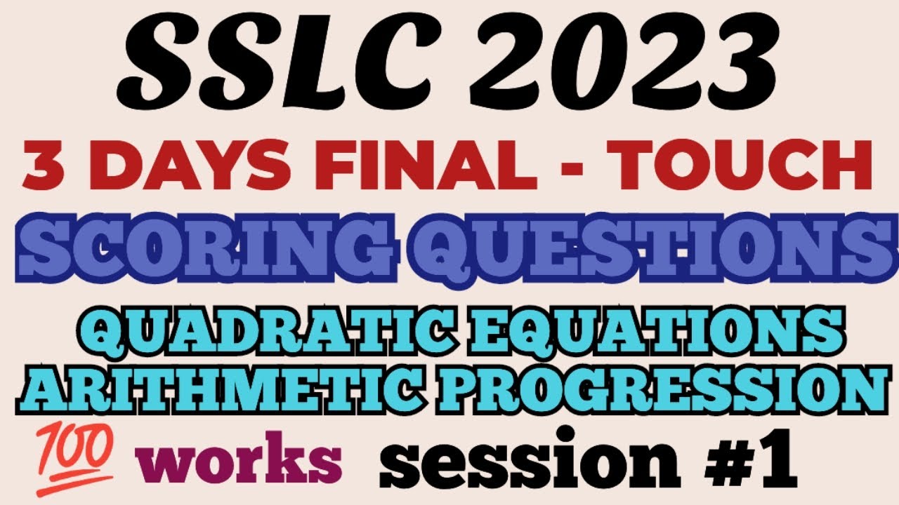 SSLC 2023 FINAL 3 DAYS REVISION SCORING QUESTIONS COMPLETE SOLUTION ...