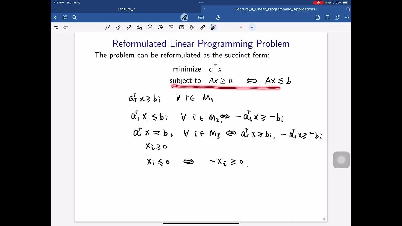 Lecture 4 Linear Programming Applications - YouTube