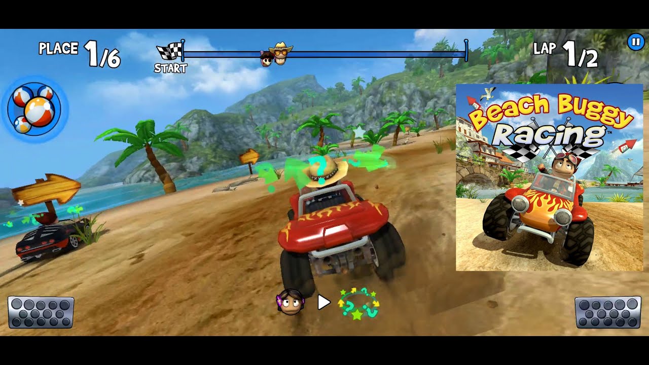Beach Buggy Racing - Power up engine in easy street and coconut cup ...