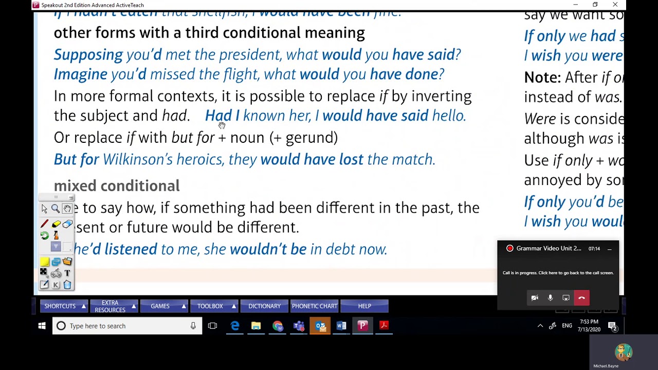 Grammar Video Unit 2 1 Hypothetical Conditional Past - YouTube