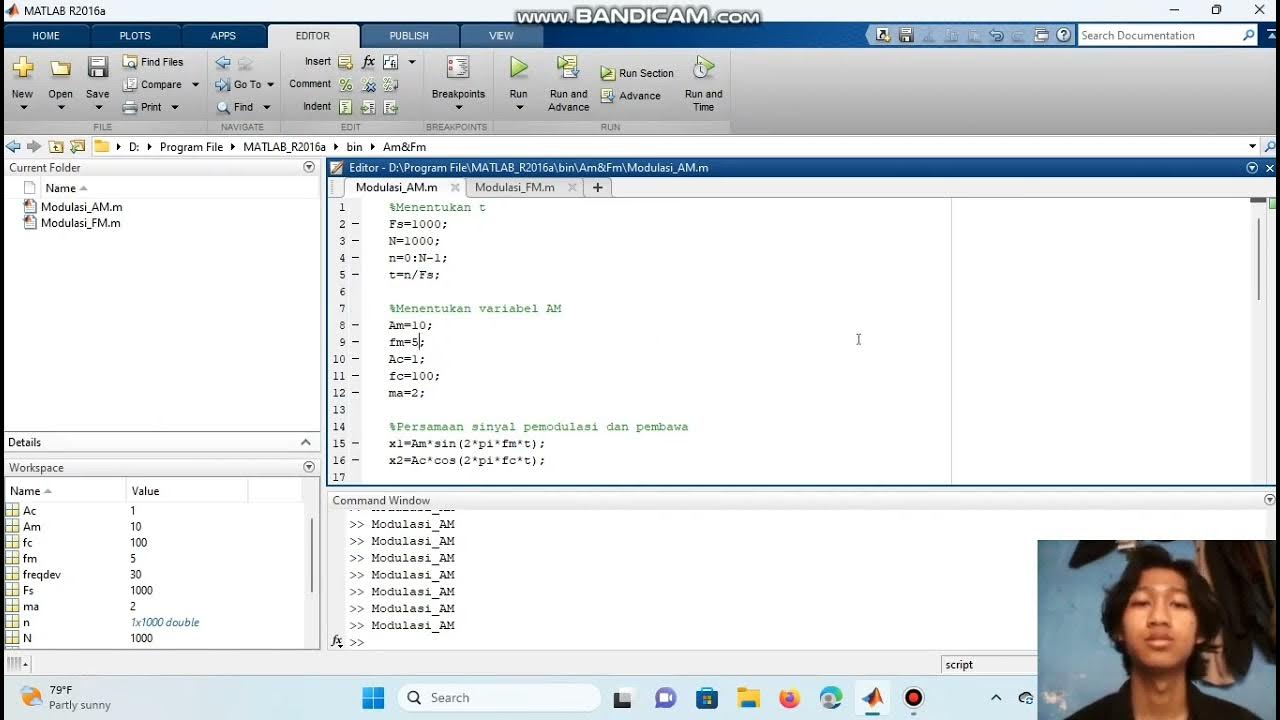 MODULASI SINYAL AM & FM MENGGUNAKAN SOFTWARE MATLAB - YouTube