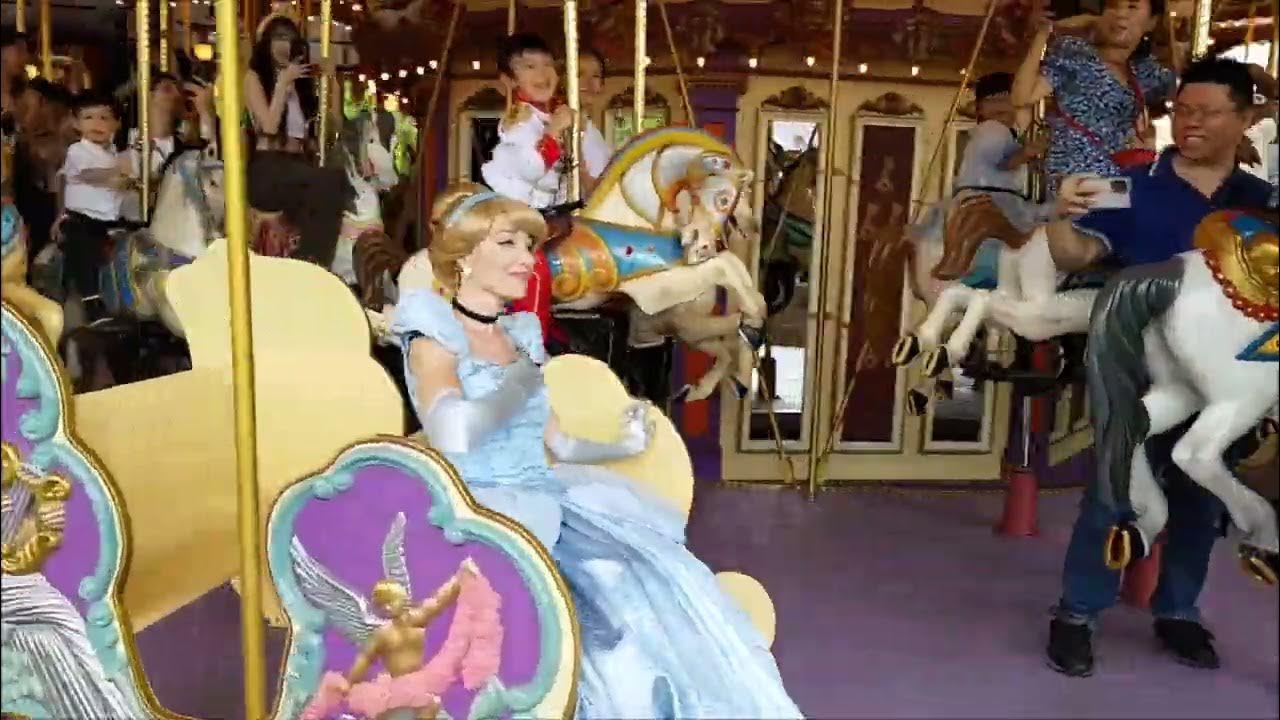 Cinderella Riding Cinderella Carousel in Fantasyland - Hong Kong Disneyland - YouTube
