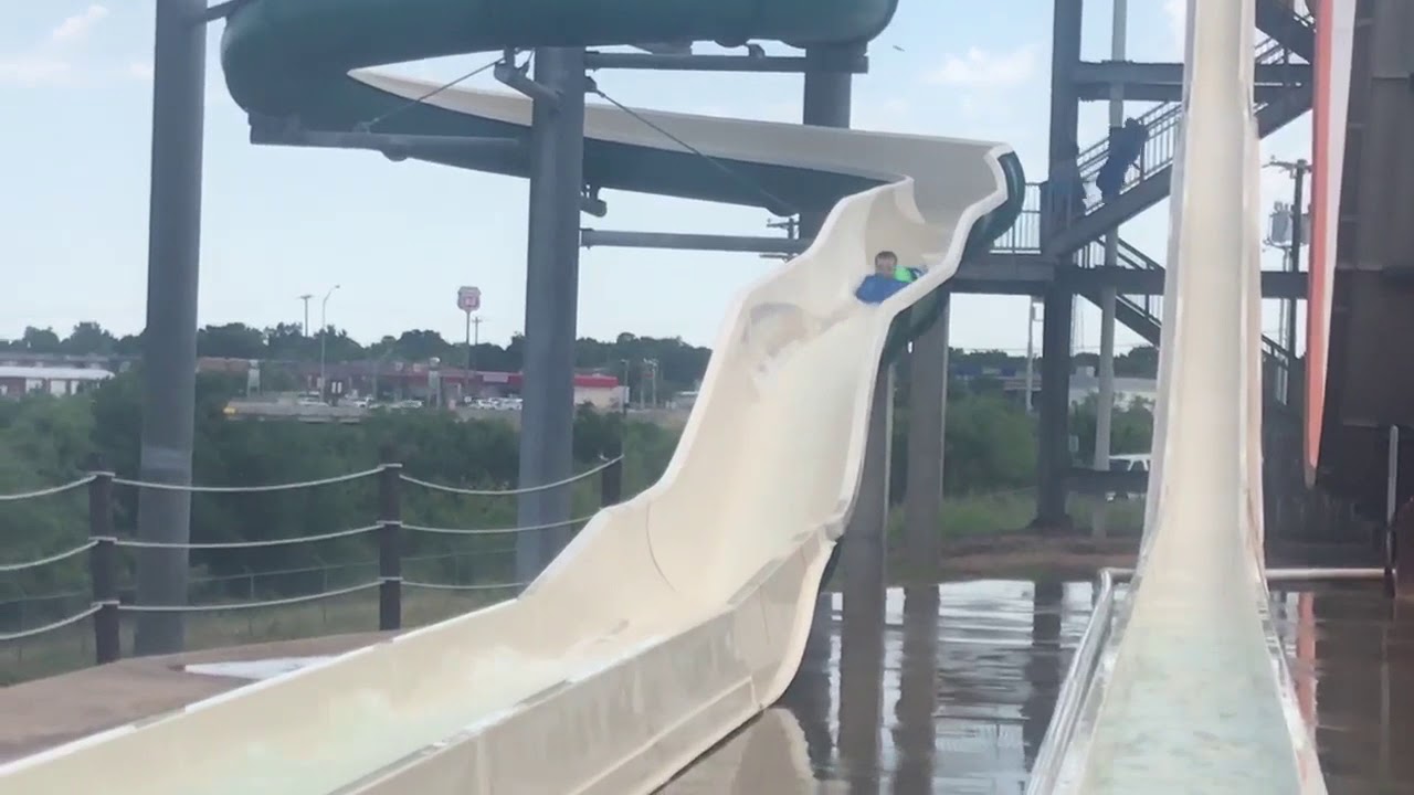 Me Sliding down a water slide at castaway cove waterpark 6/6/18 - YouTube