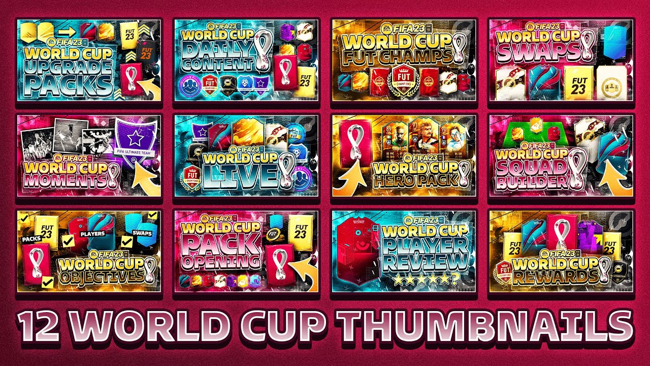 FIFA 23 WORLD CUP THUMBNAIL PACK - INCLUDES 12 .PSD THUMBNAILS! - YouTube