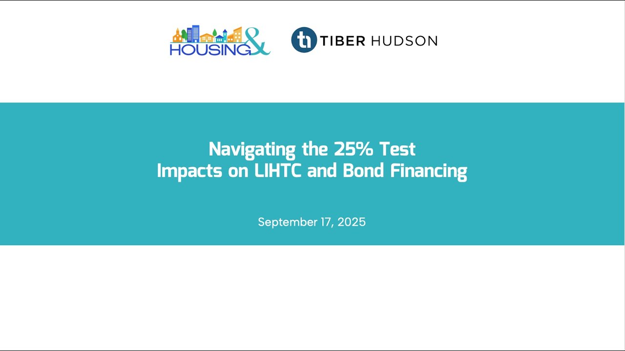Navigating the 25% Test: Impacts on LIHTC and Bond Financing - YouTube