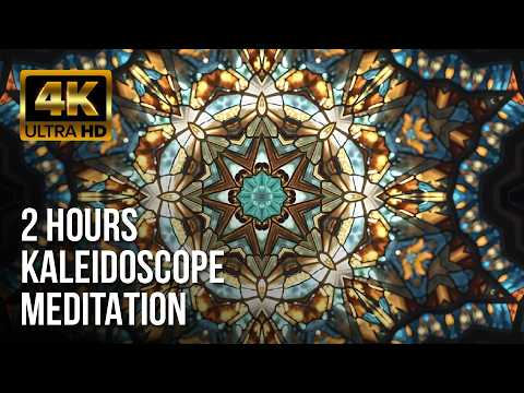 Kaleidoscope Stained Glass Art | 4K Visual Mandala Meditation & Relaxing Music for Stress Relief