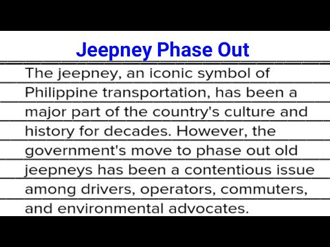 Essay/Paragraph on Jeepney Phase Out || Essay on Jeepney Phase Out ...