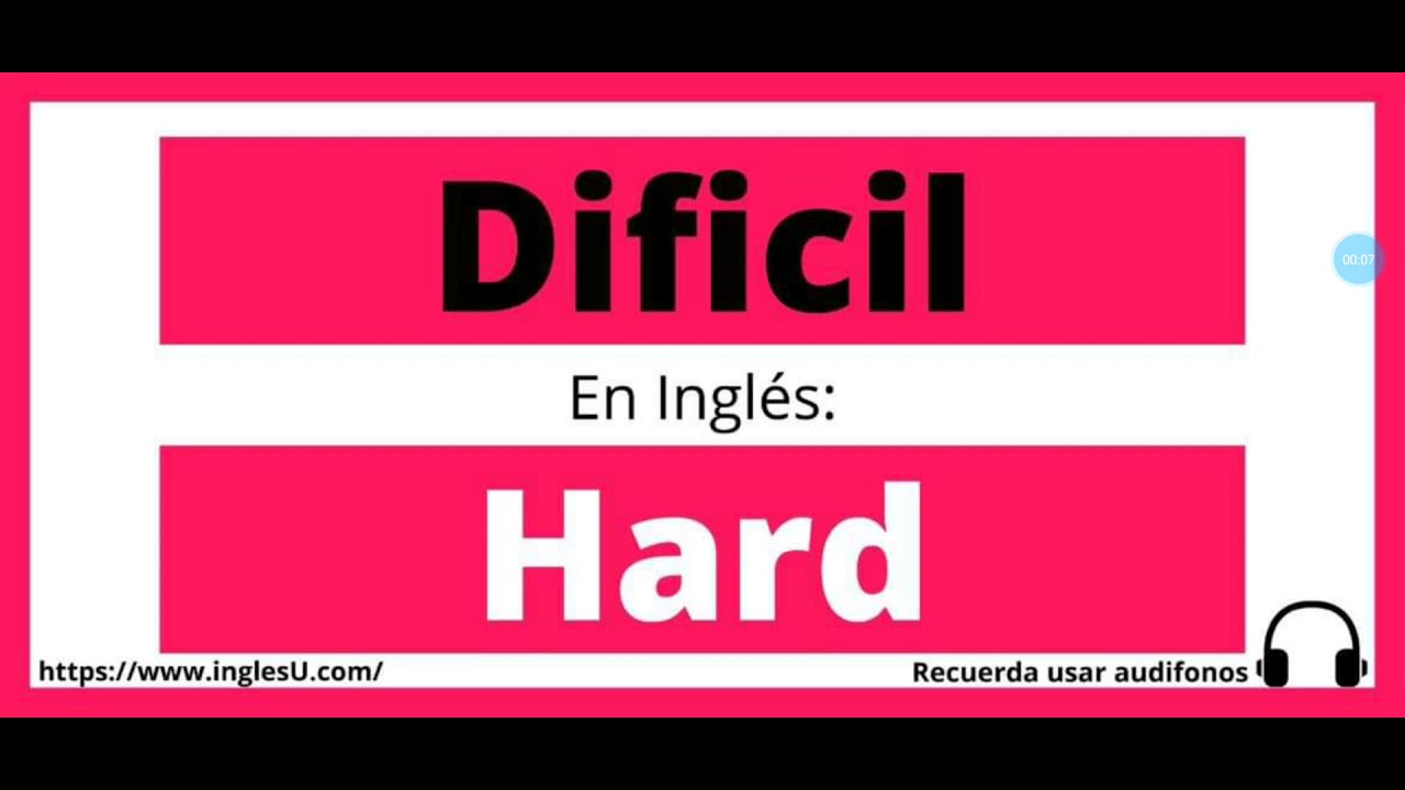 Cómo se dice Dificil en inglés - Dificil en ingles - YouTube