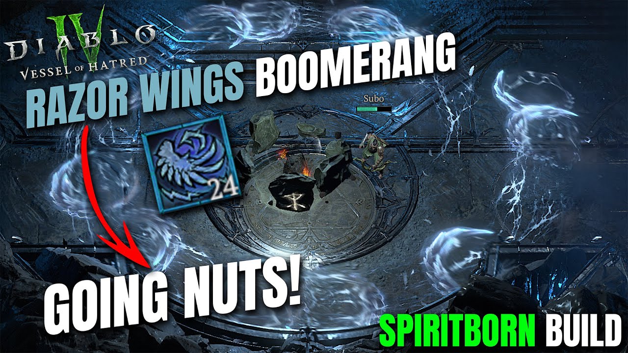 RAZOR WINGS BOOMERANG Spiritborn goin NUTS - Diablo 4 Vessel of Hatred ...
