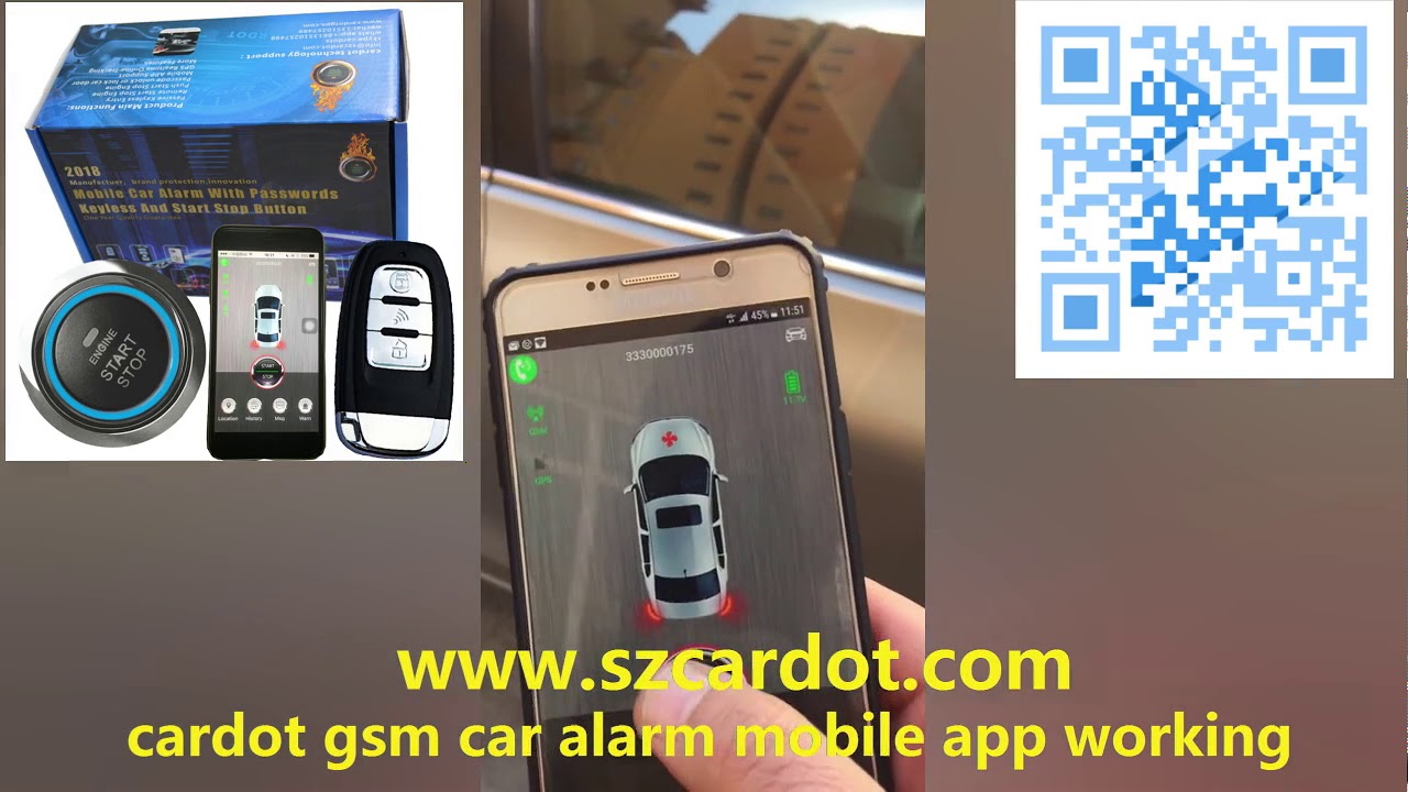 cardot smart phone car alarm supporting android or iso system speaked ...