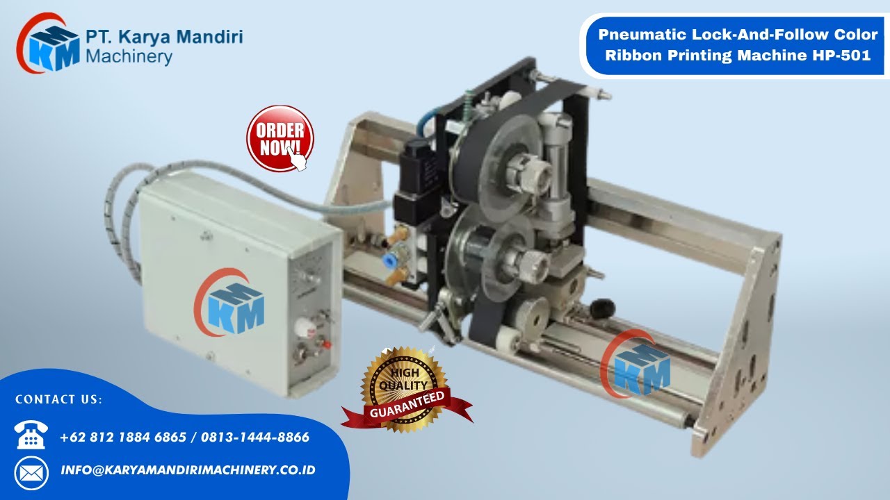 Pneumatic Lock-And-Follow Color Ribbon Printing Machine HP-501 - YouTube
