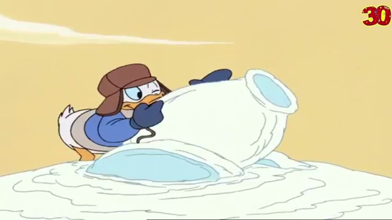 disney cartoon three ducklings making snowman - YouTube