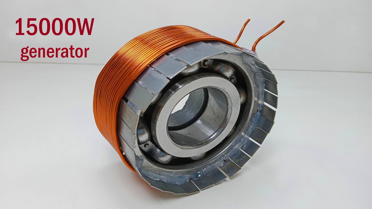 I turn Bearing into 220v Free electricity 15000W generator self-running ...